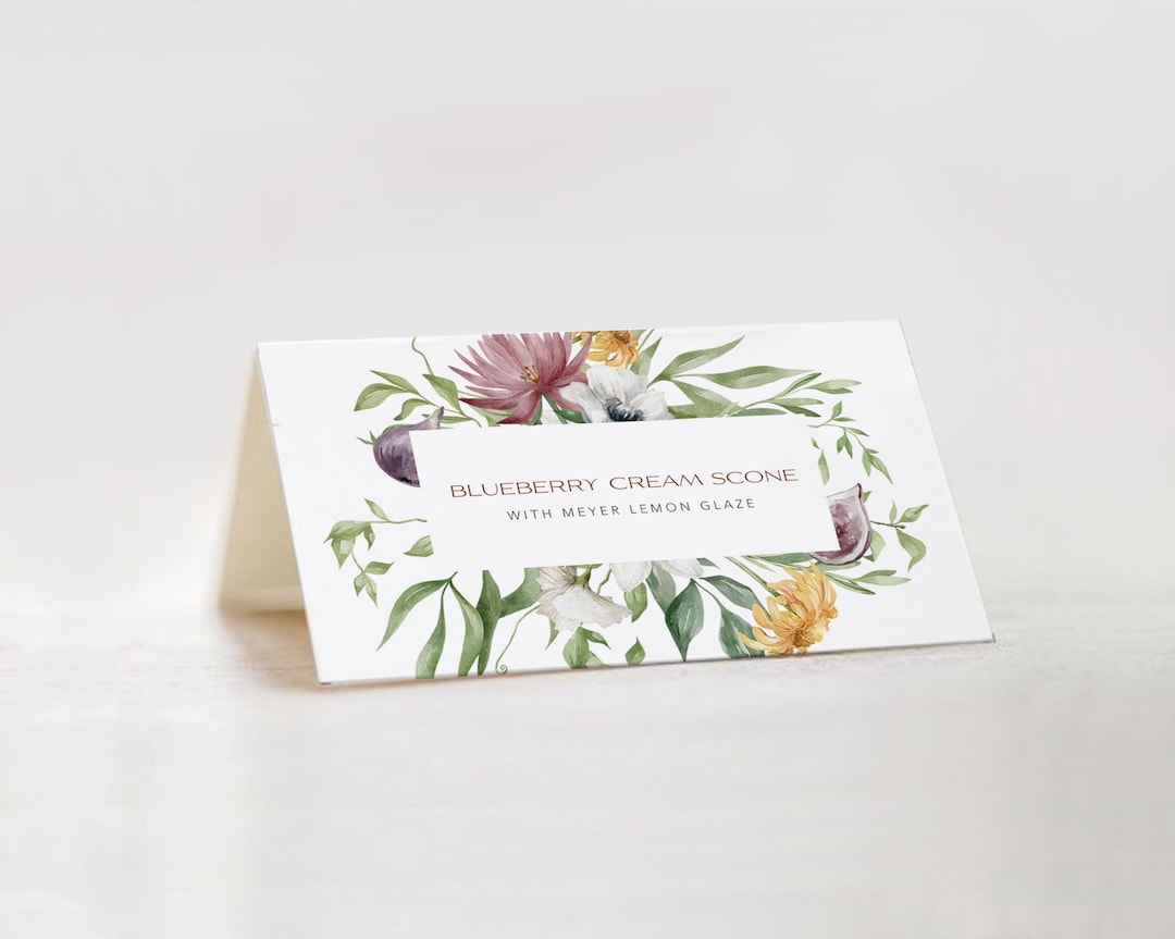 Floral Buffet Card Template / INSTANT DOWNLOAD / Printable Fall Flowers ...