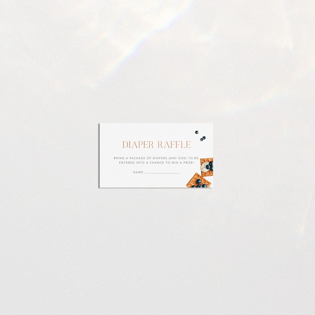 Brunch Diaper Raffle Card / INSTANT DOWNLOAD / Printable Waffles ...