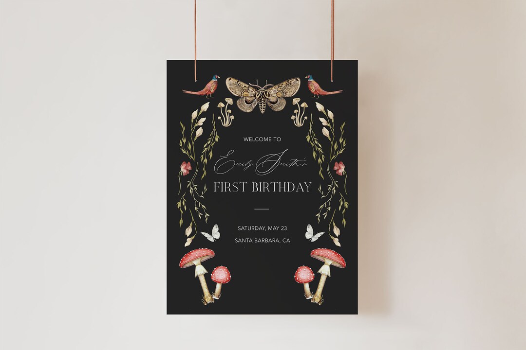 Moody Forest Welcome Sign / INSTANT DOWNLOAD / Mushroom Welcome Sign ...