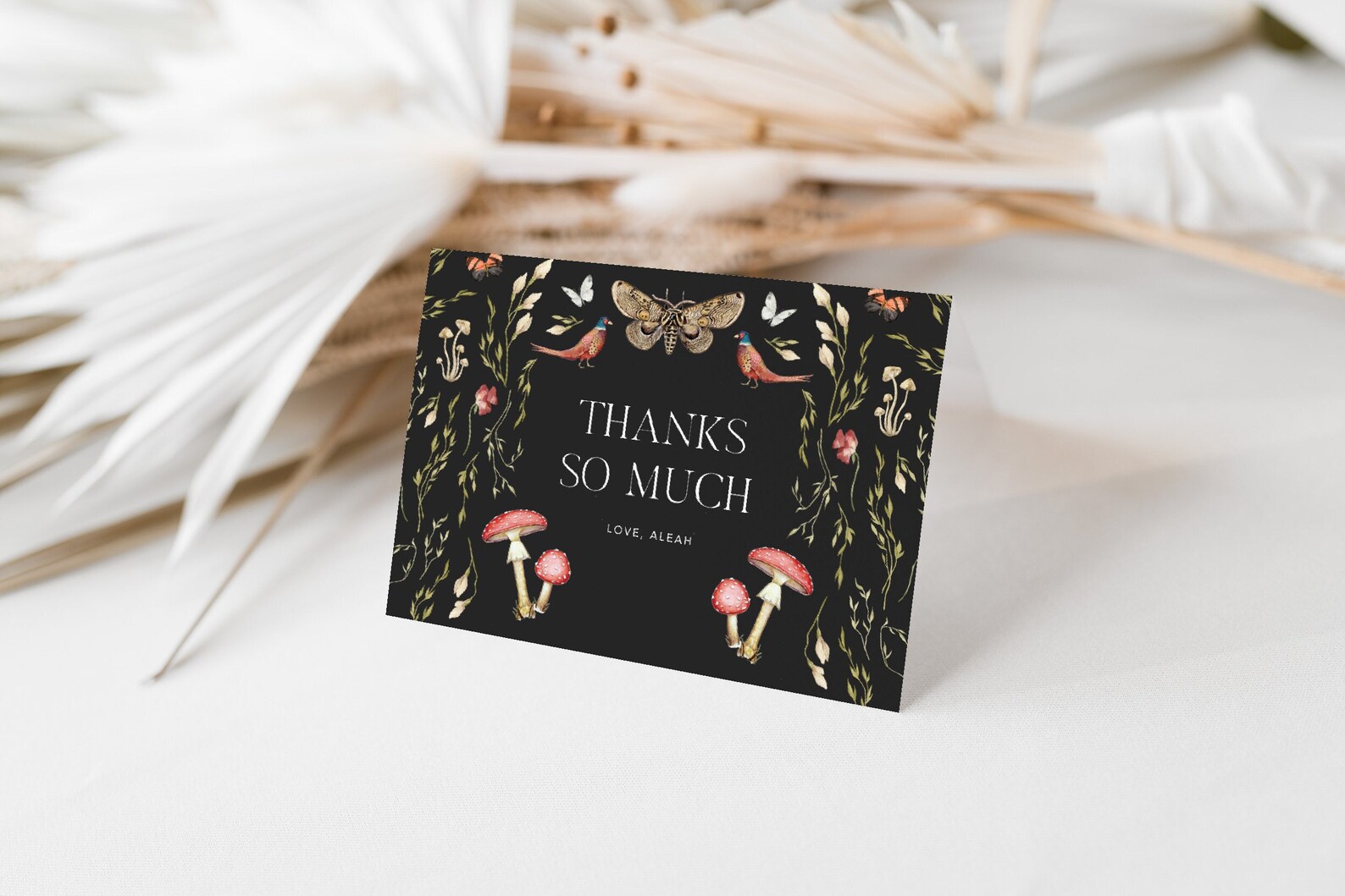 Moody Forest Thank You Card / INSTANT DOWNLOAD / Mushroom Forest Thank ...