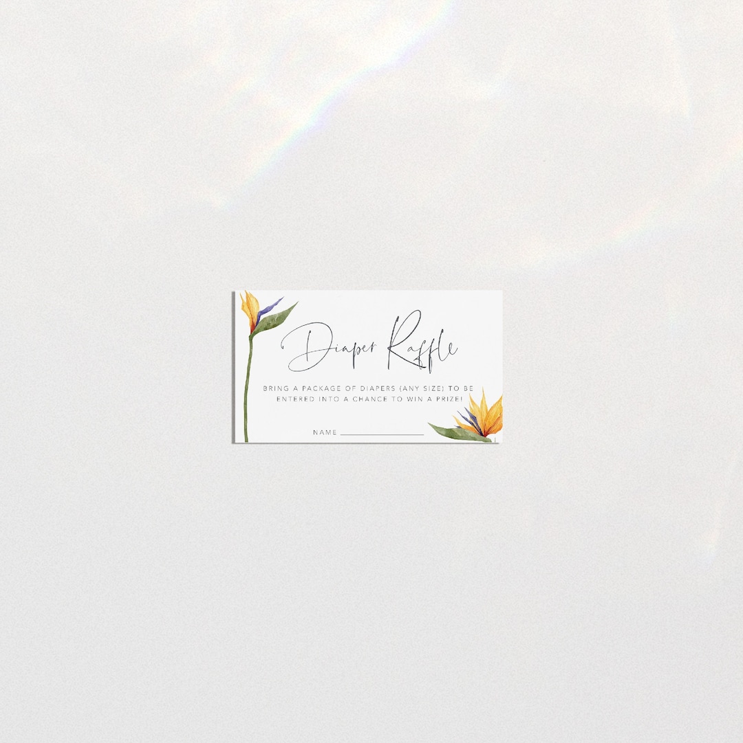 Tropical Diaper Raffle Card / INSTANT DOWNLOAD / Printable Tropical ...