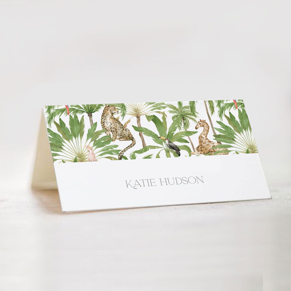 Jungle Place Card / INSTANT DOWNLOAD / Printable Modern Safari Name ...