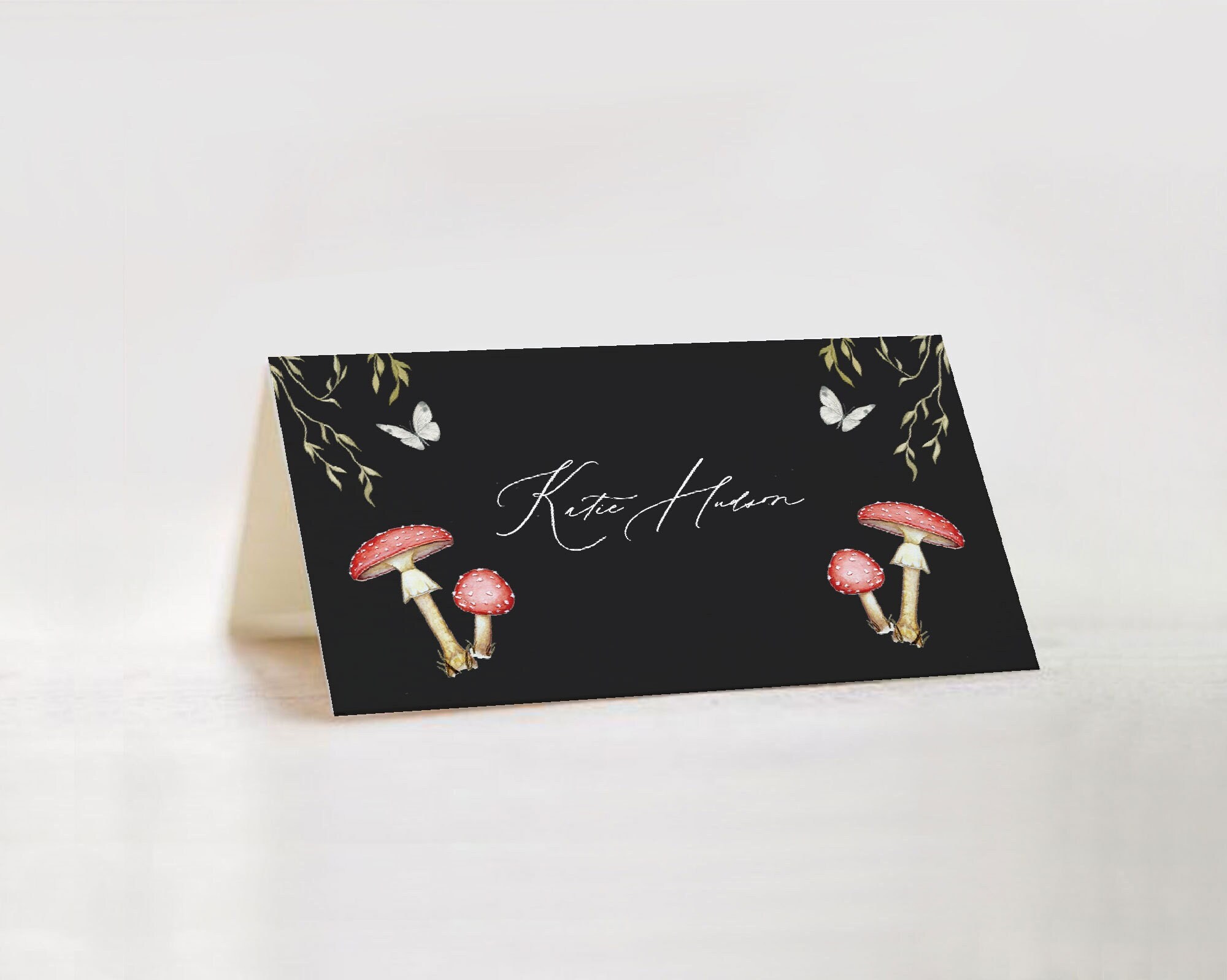 Moody Forest Place Card / INSTANT DOWNLOAD / Printable Mushroom Forest ...
