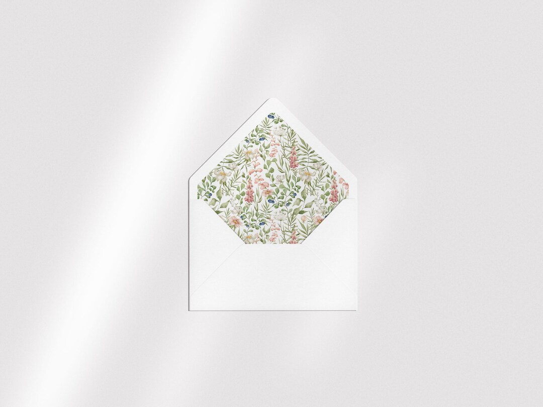 Floral Envelope Liner | Envelope Liner Template | Printable Envelope ...