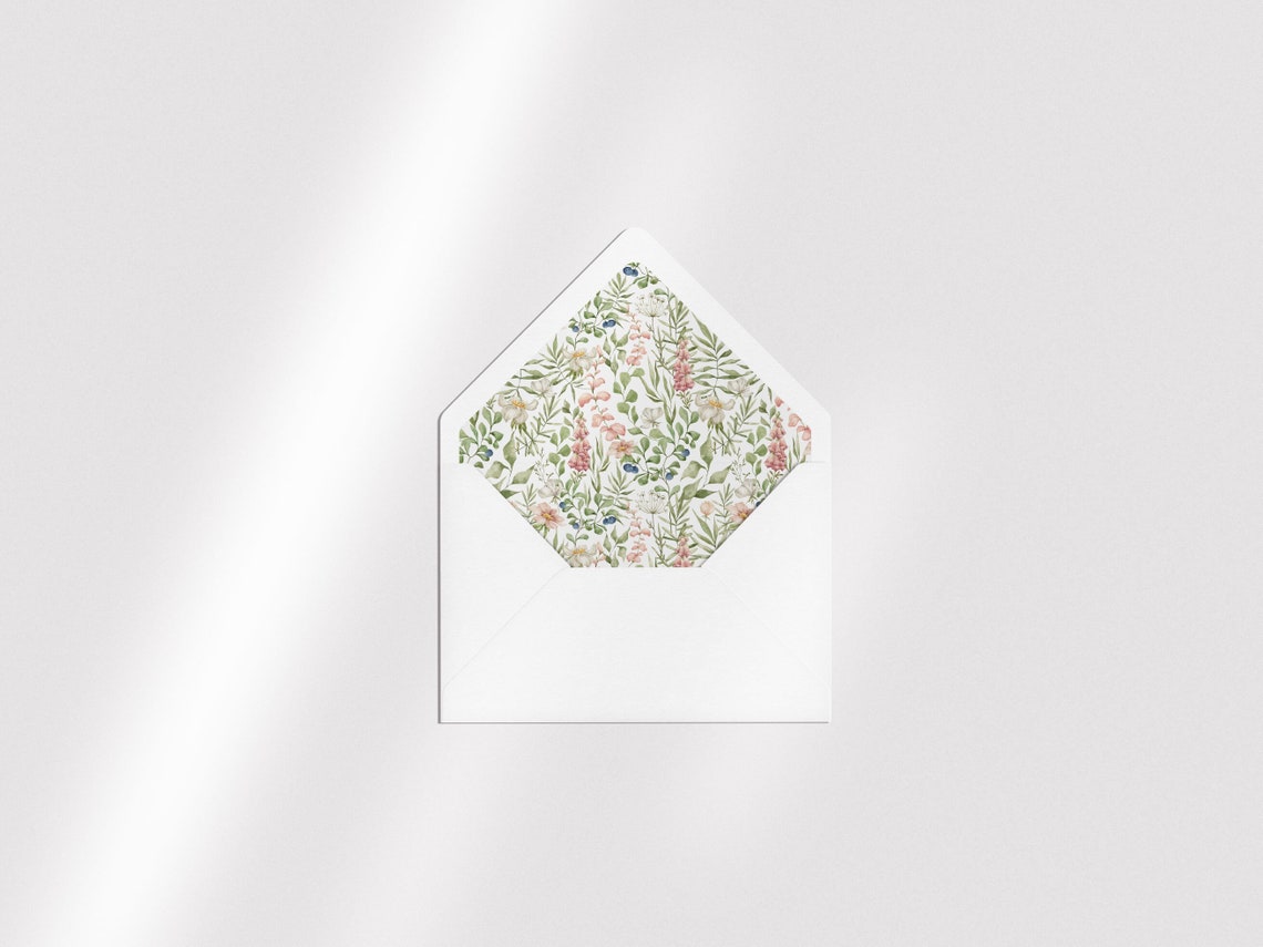 Floral Envelope Liner Envelope Liner Template Printable - Etsy