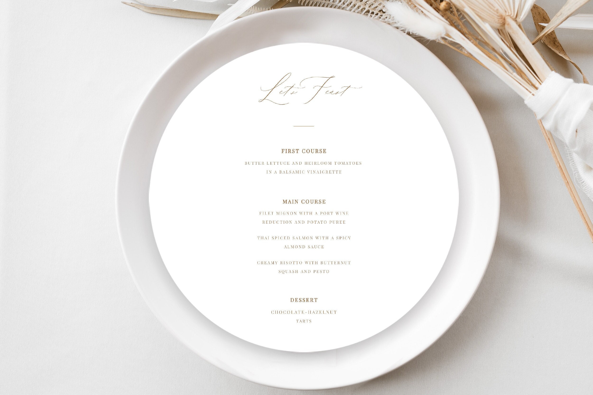 Classic Minimal Round Menu Template / INSTANT DOWNLOAD / Simple Minimal ...