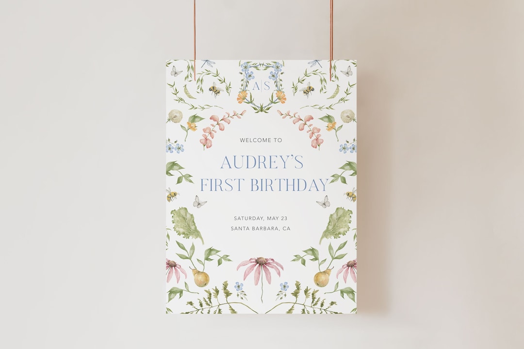 Secret Garden Birthday Welcome Sign / INSTANT DOWNLOAD / Cottagecore ...