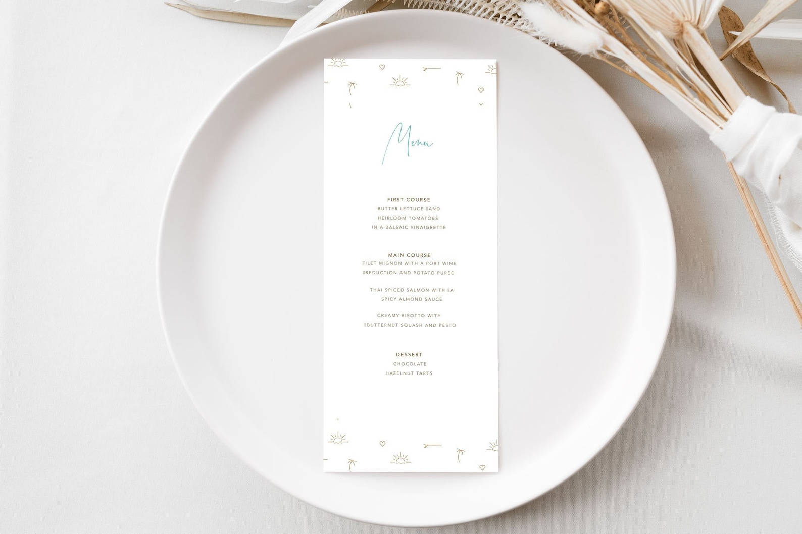 California Menu Card Template / INSTANT DOWNLOAD / Sun + Surf Menu ...