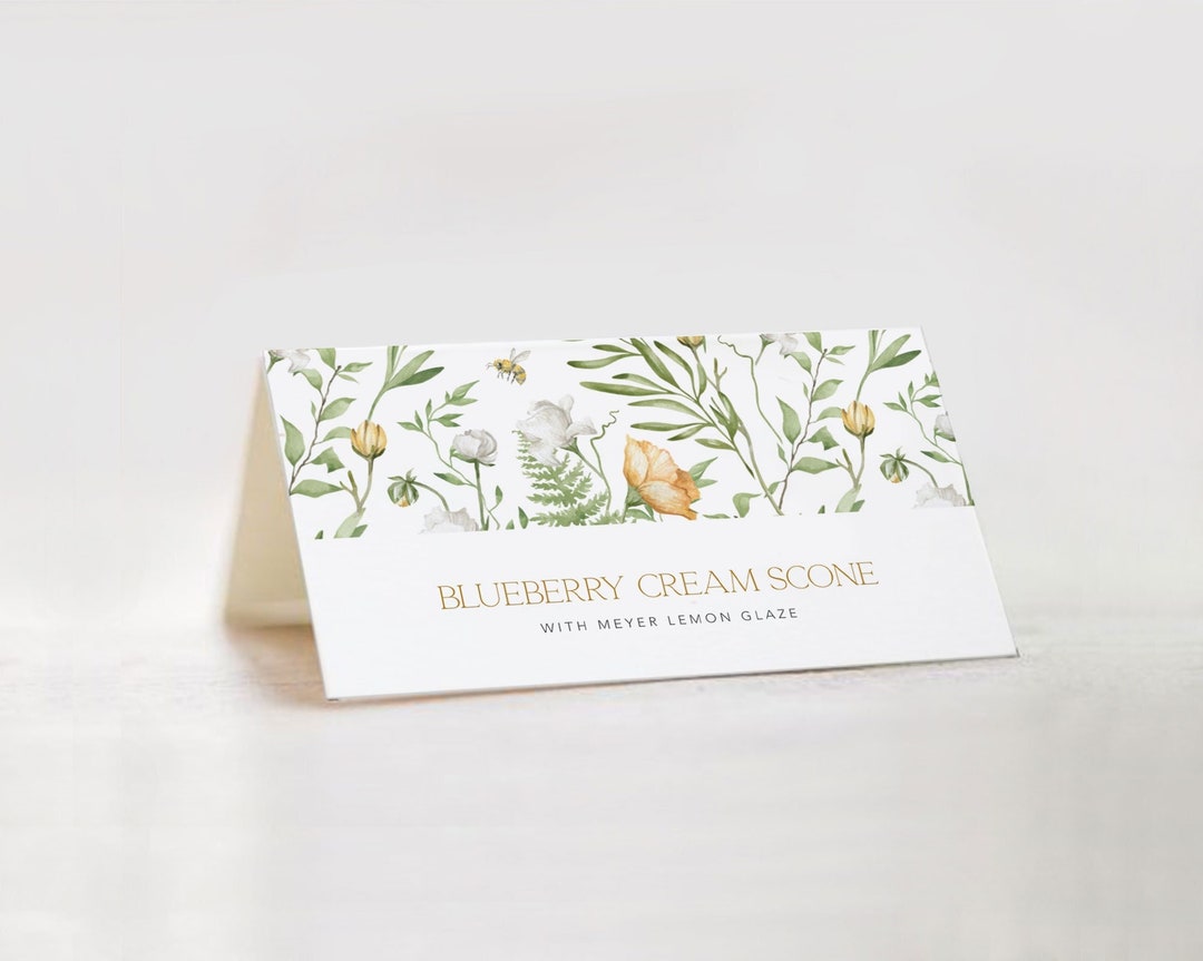 Botanical Buffet Card Template / INSTANT DOWNLOAD / Printable Floral ...