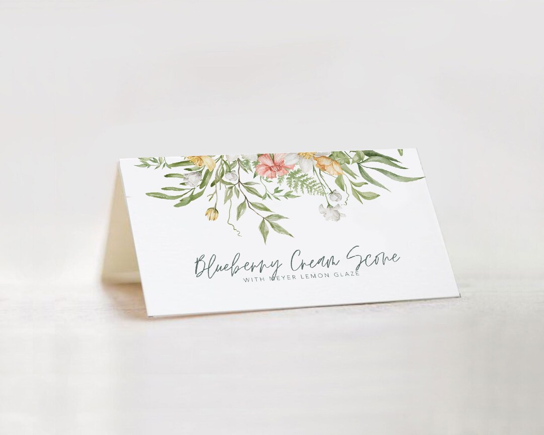 Spring Floral Buffet Card Template / INSTANT DOWNLOAD / Printable ...