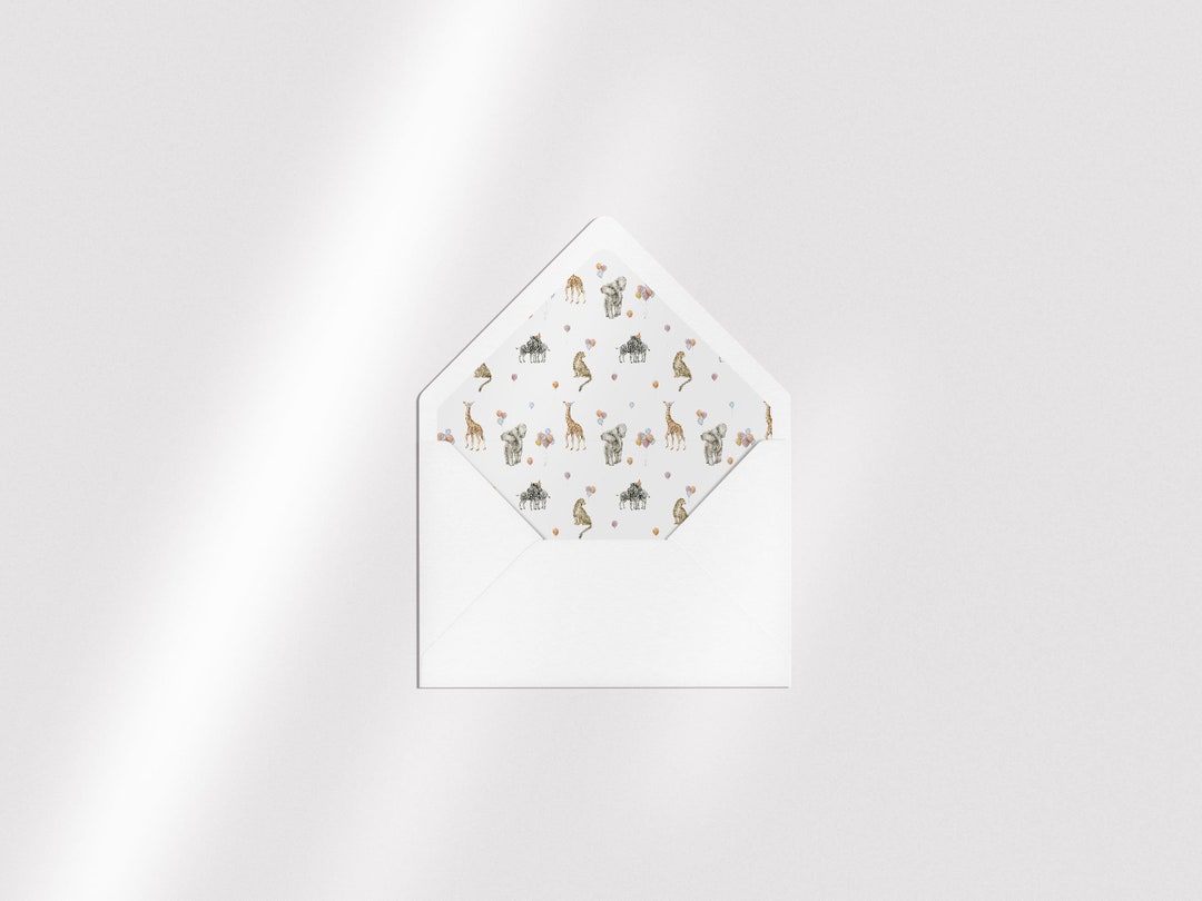 Animal Theme Envelope Liner | Envelope Liner Template | Printable ...