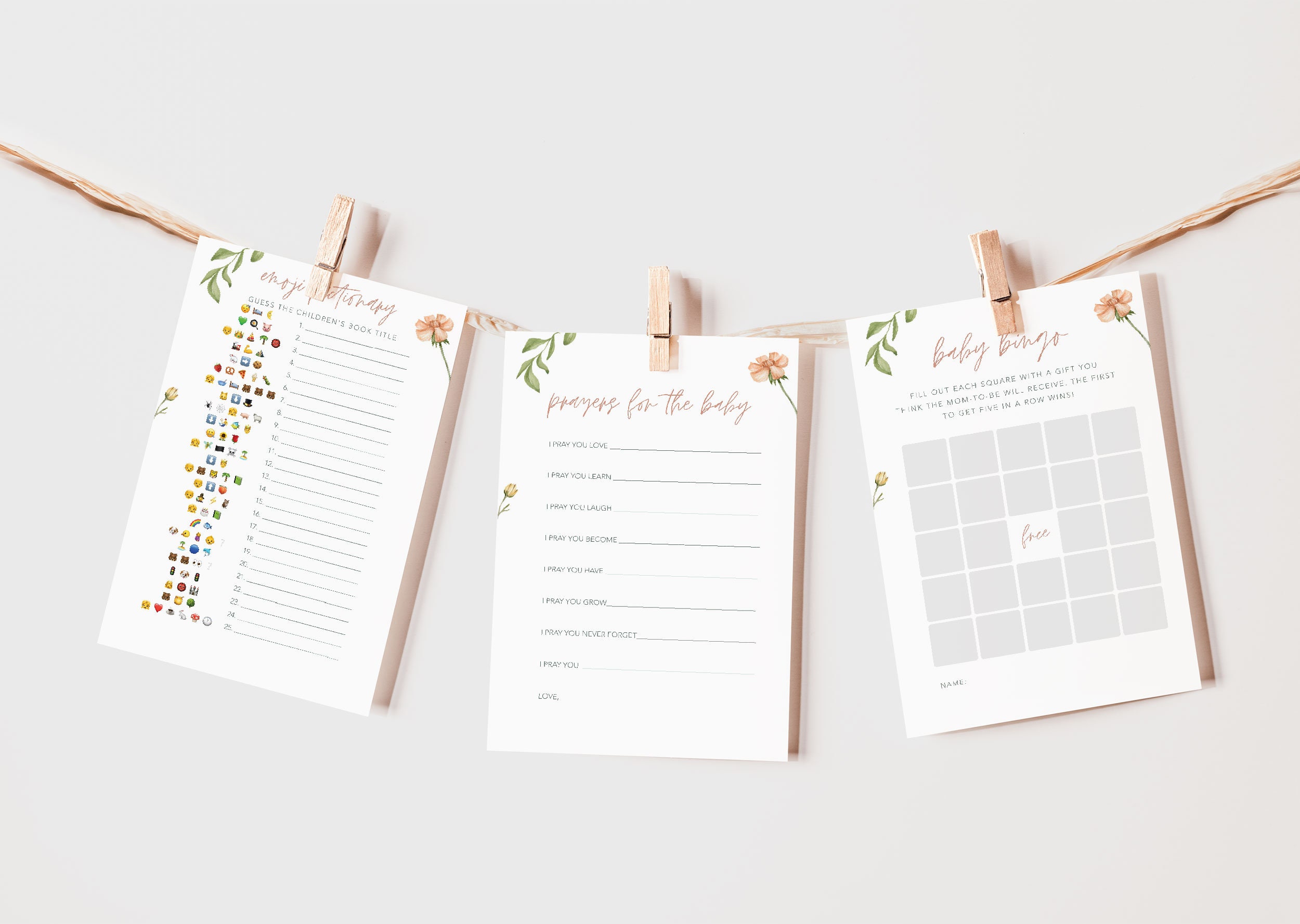 25 Spring Floral Baby Shower Games / INSTANT DOWNLOAD / Baby Shower ...