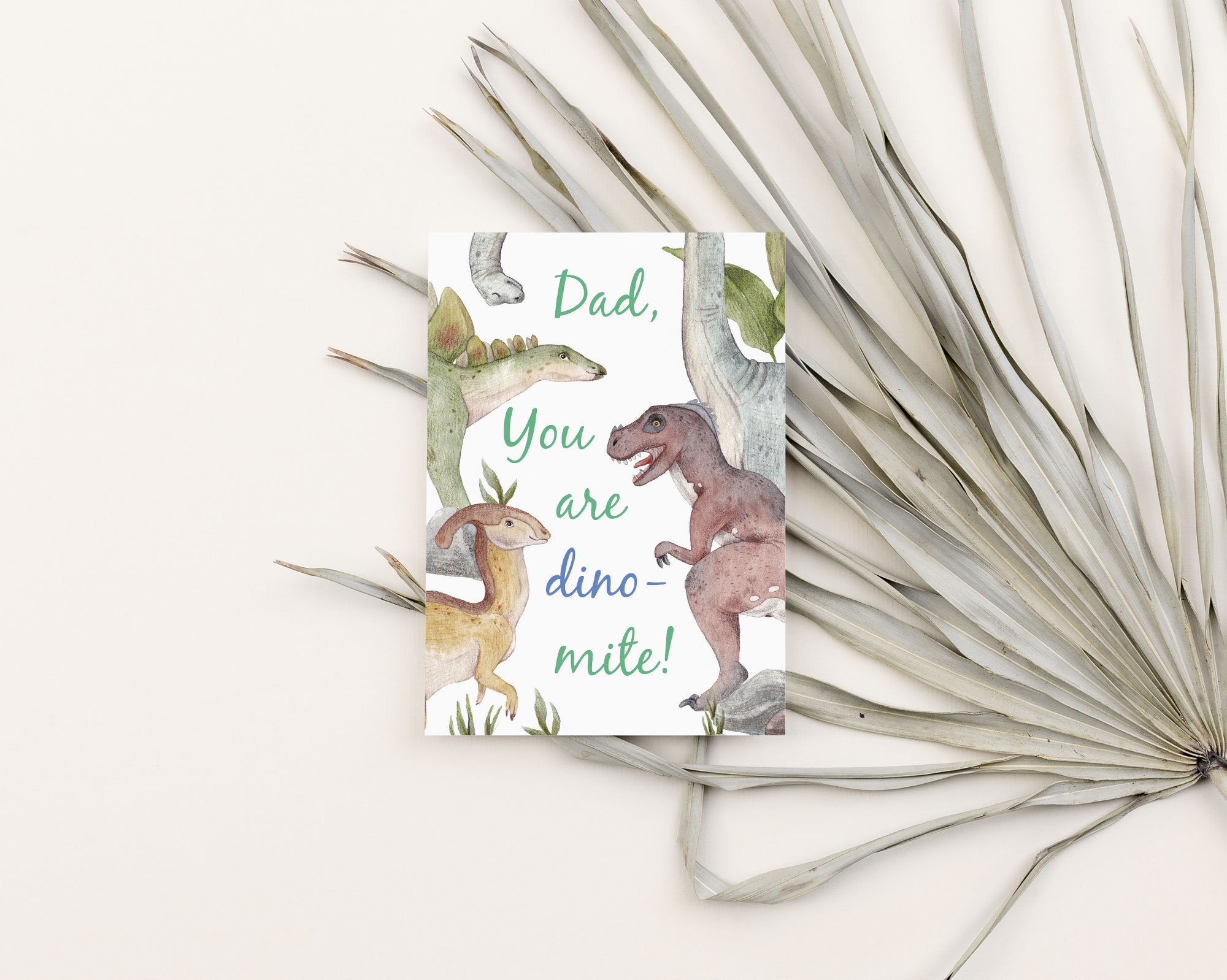 Fathers Day Card Dinosaur / INSTANT DOWNLOAD / Printable Fathers Day ...