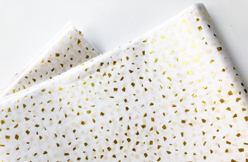 Luxury Flecked White & Gold Foiled Tissue Paper Sheets X5 - Etsy UK