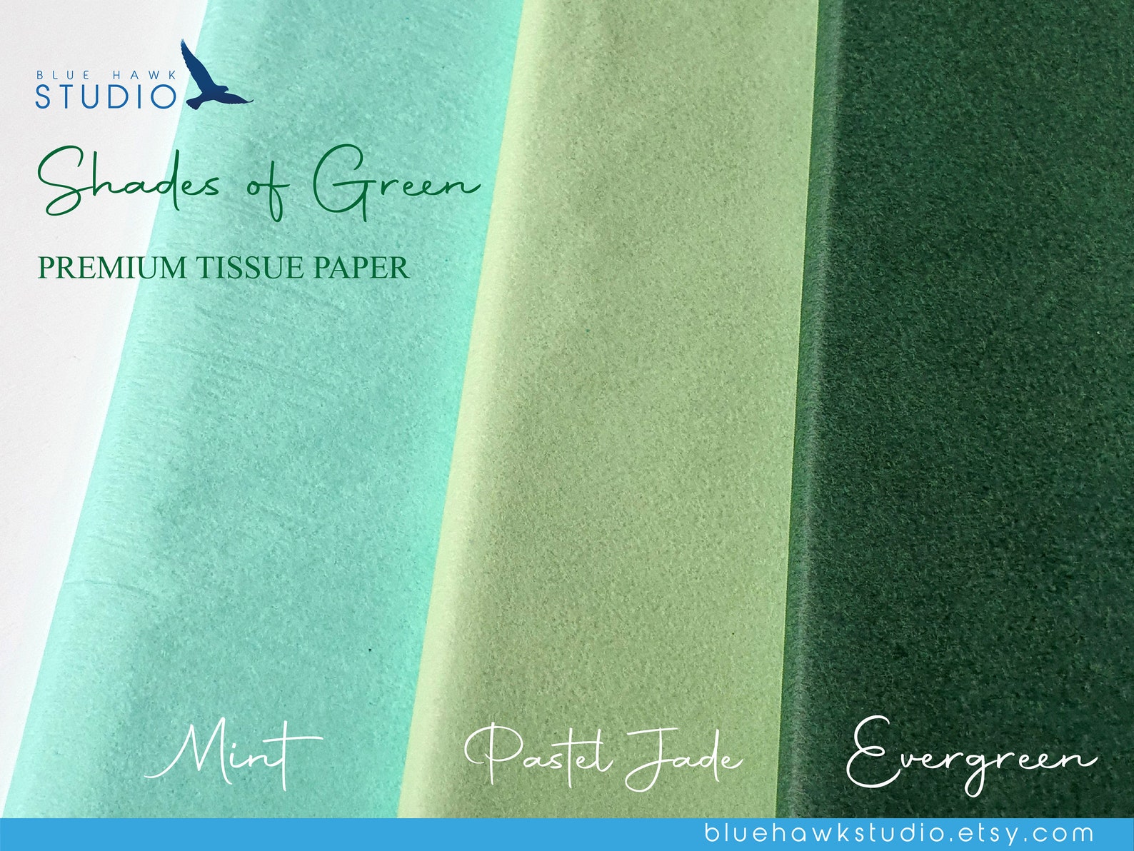 Shades of Green Premium Tissue Paper Premium Gift Wrap Green | Etsy