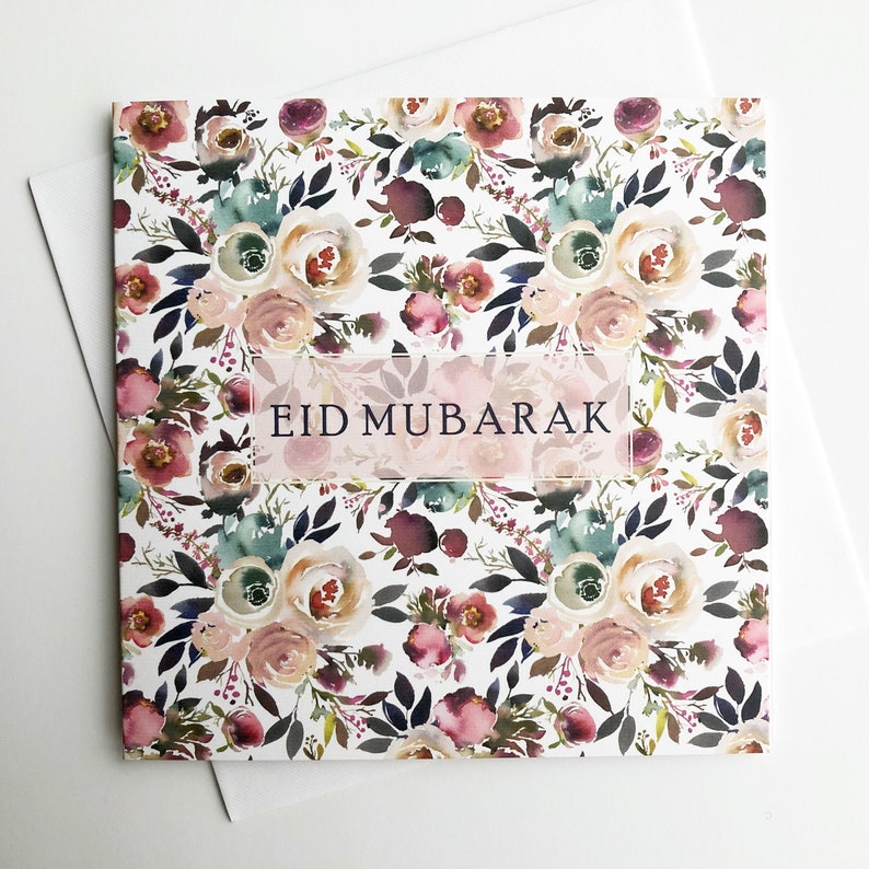 Luxury Textured Eid Card | Square Eid Greetings Card | Eid Mubarak Card ...