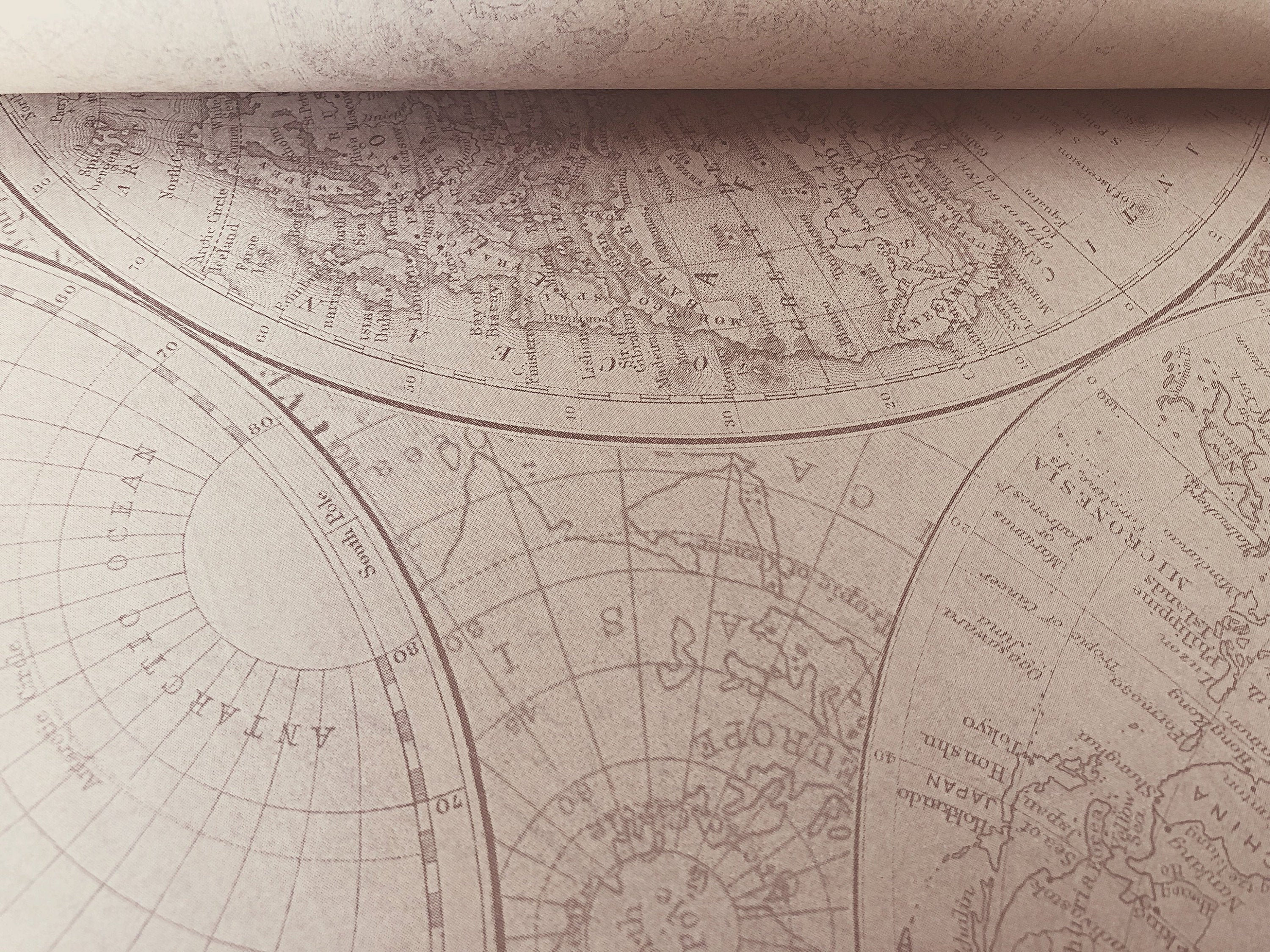 World Map Printed Kraft Tissue Paper X5 - Vintage Atlas Gift Wrap ...