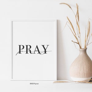 PRAY Minimalist Typography Poster. Prayer to God Printable, Religious ...