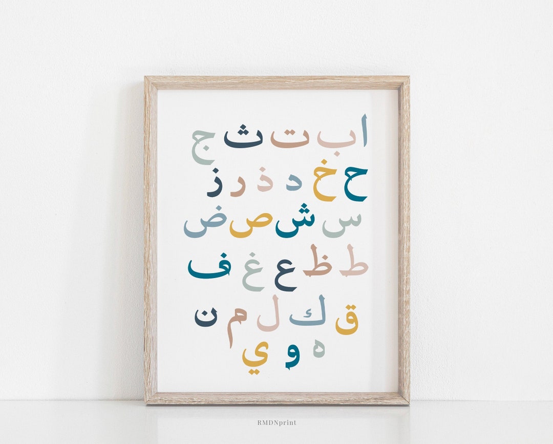Arabic Alphabet Letters Print 2, Educative Printable Wall Art Poster ...