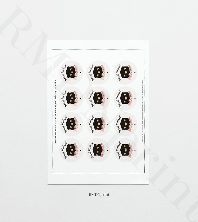 Umrah Mubarak Floral Islamic Printable Tags Stickers, Omra Cupcake Cake ...