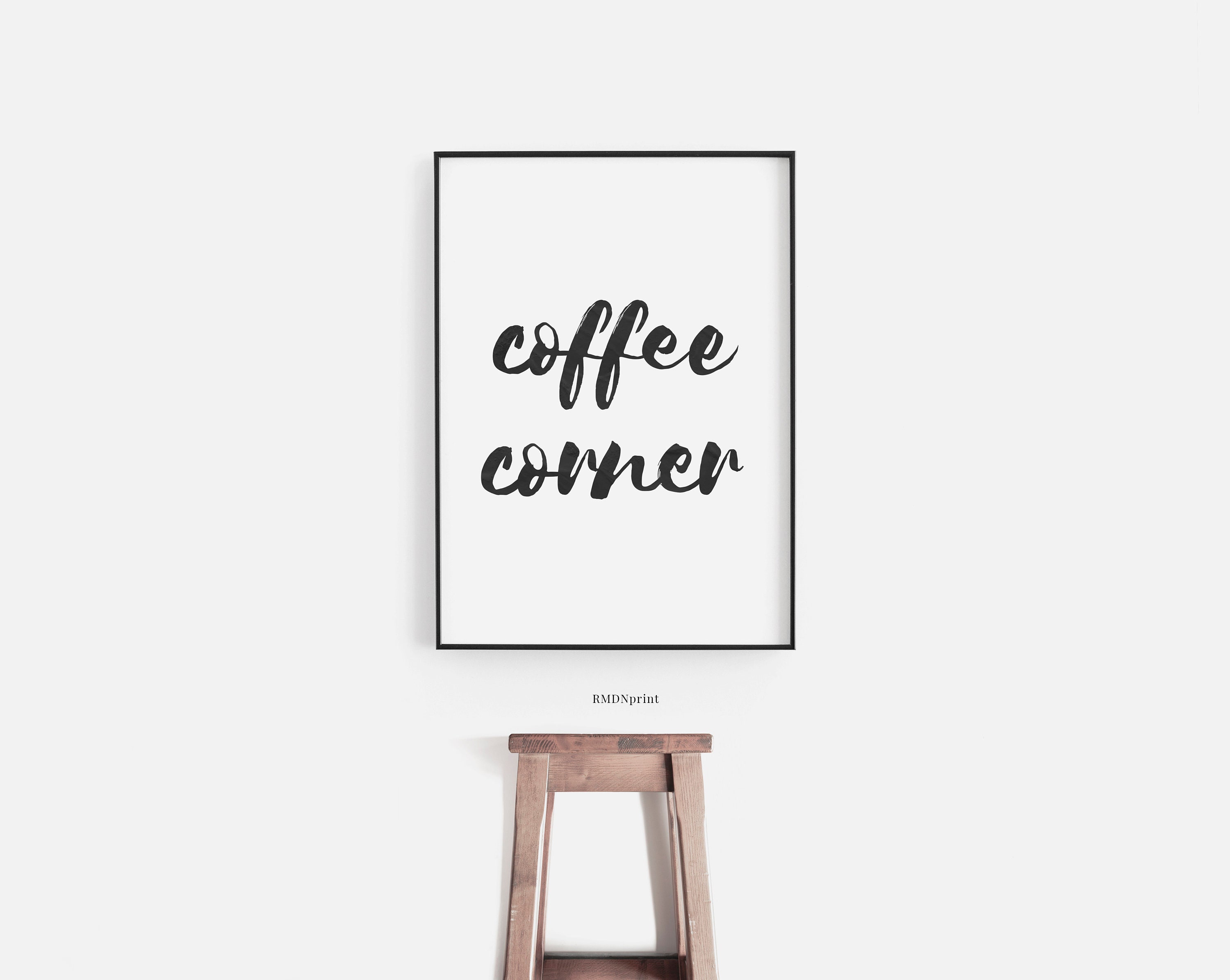 Coffee Corner Print Minimalist Typography Printable Kitchen - Etsy Sweden
