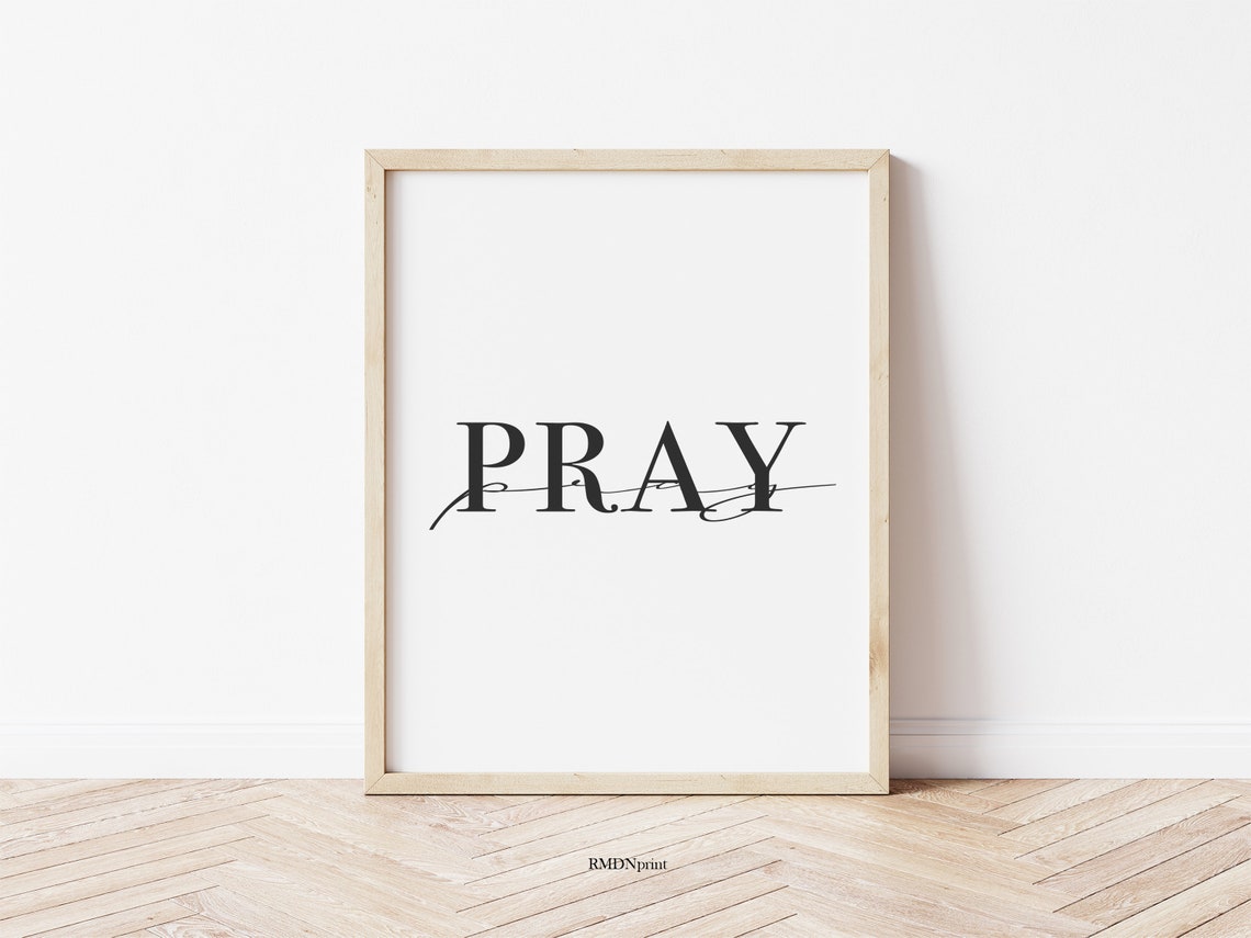 PRAY Minimalist Typography Poster. Prayer to God Printable - Etsy