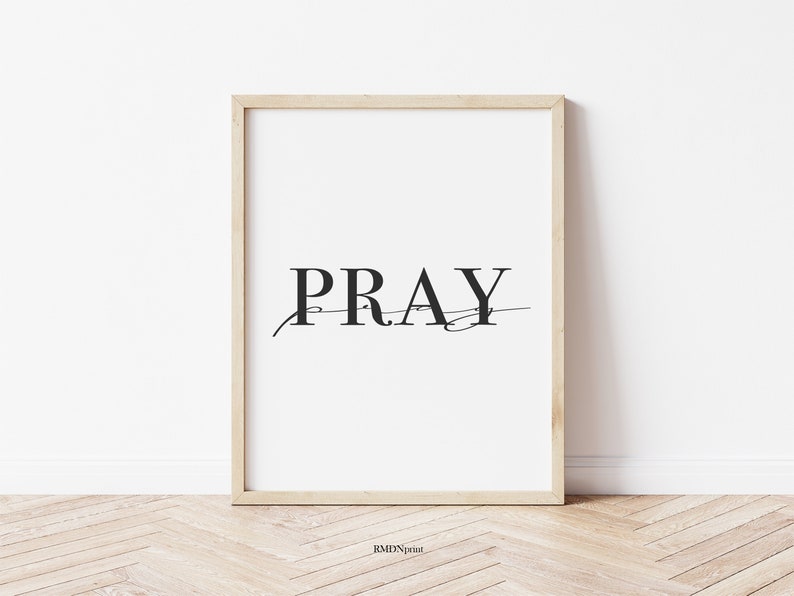 PRAY Minimalist Typography Poster. Prayer to God Printable, Religious ...