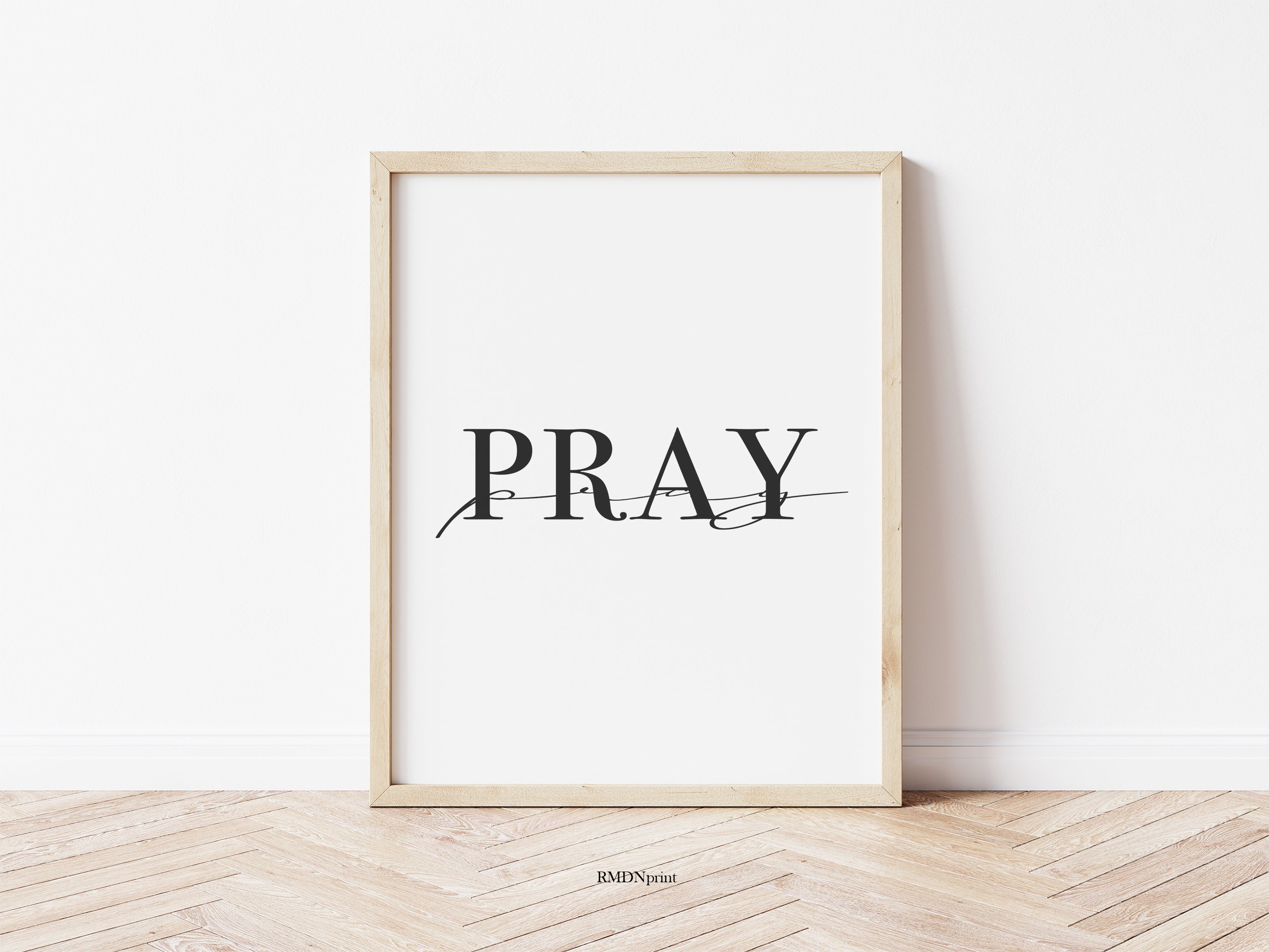 PRAY Minimalist Typography Poster. Prayer to God Printable, Religious ...