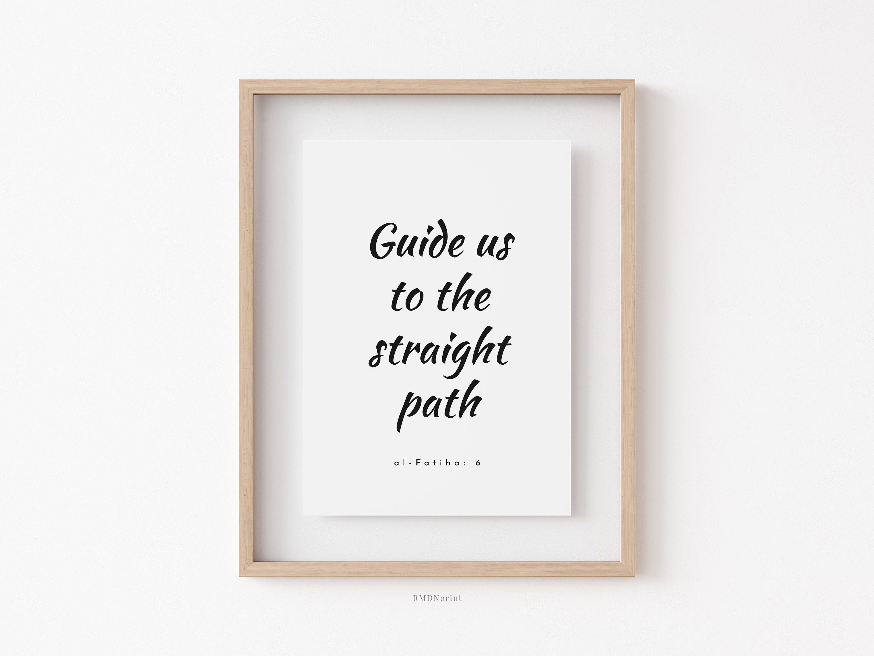 Surah Al Fatiha 'guide Us to the Straight Path' Print - Etsy