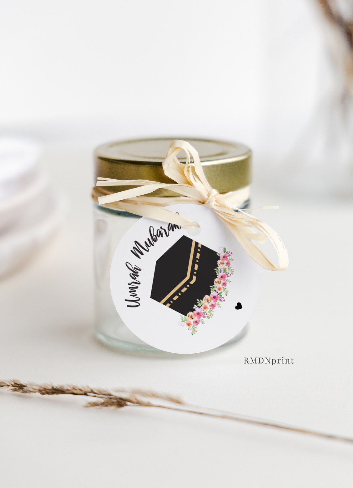 Umrah Mubarak Floral Islamic Printable Tags Stickers, Omra Cupcake Cake ...
