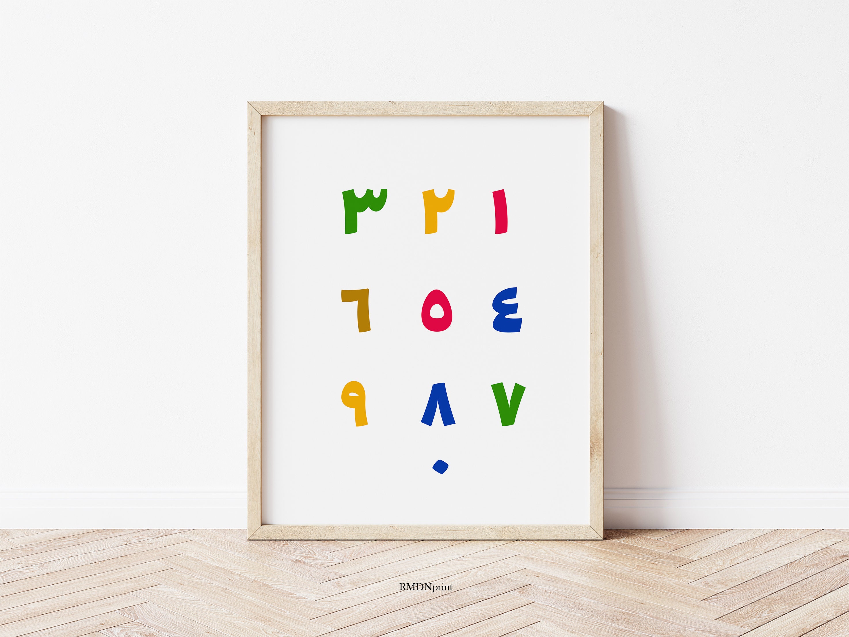 Minimalist Arabic / Indian / Indic Numbers Poster for Kidsroom or ...