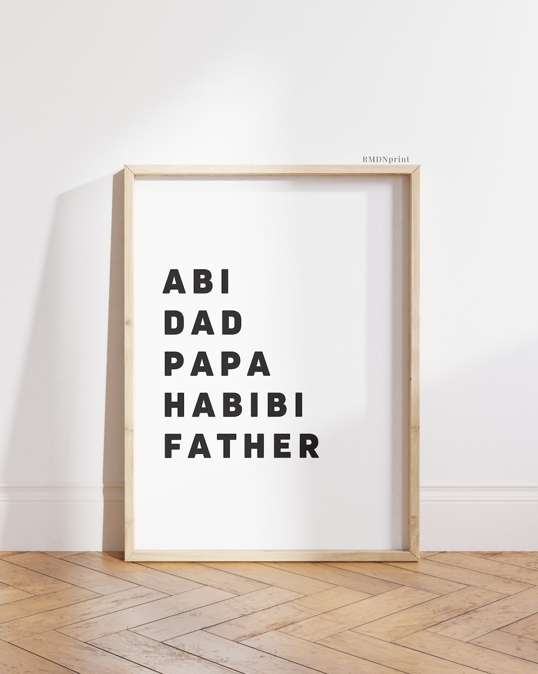 Minimalist Father Poster Printable, Dad Arabic Abi Abbi Papa Habibi ...