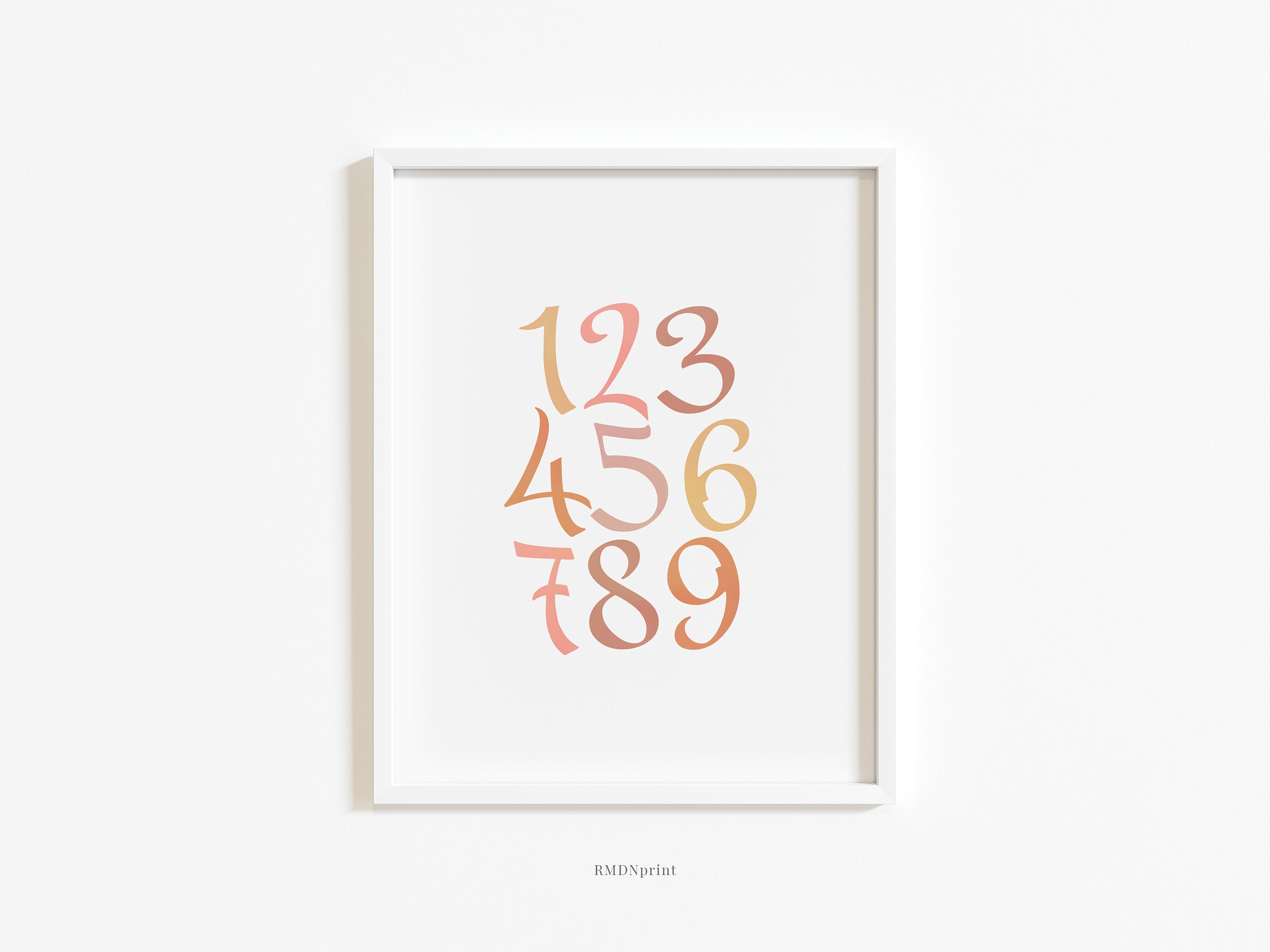 Numbers 123 Printable Poster Number Educative Math Neutral - Etsy