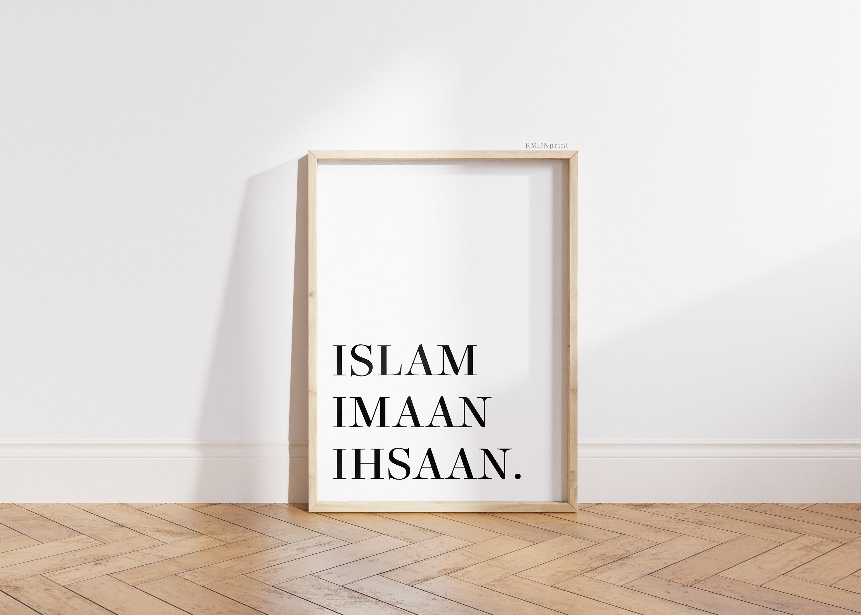 Islam Imaan Ihsaan Print, Minimalist Minimalistic Islaam Iman Ihsan ...