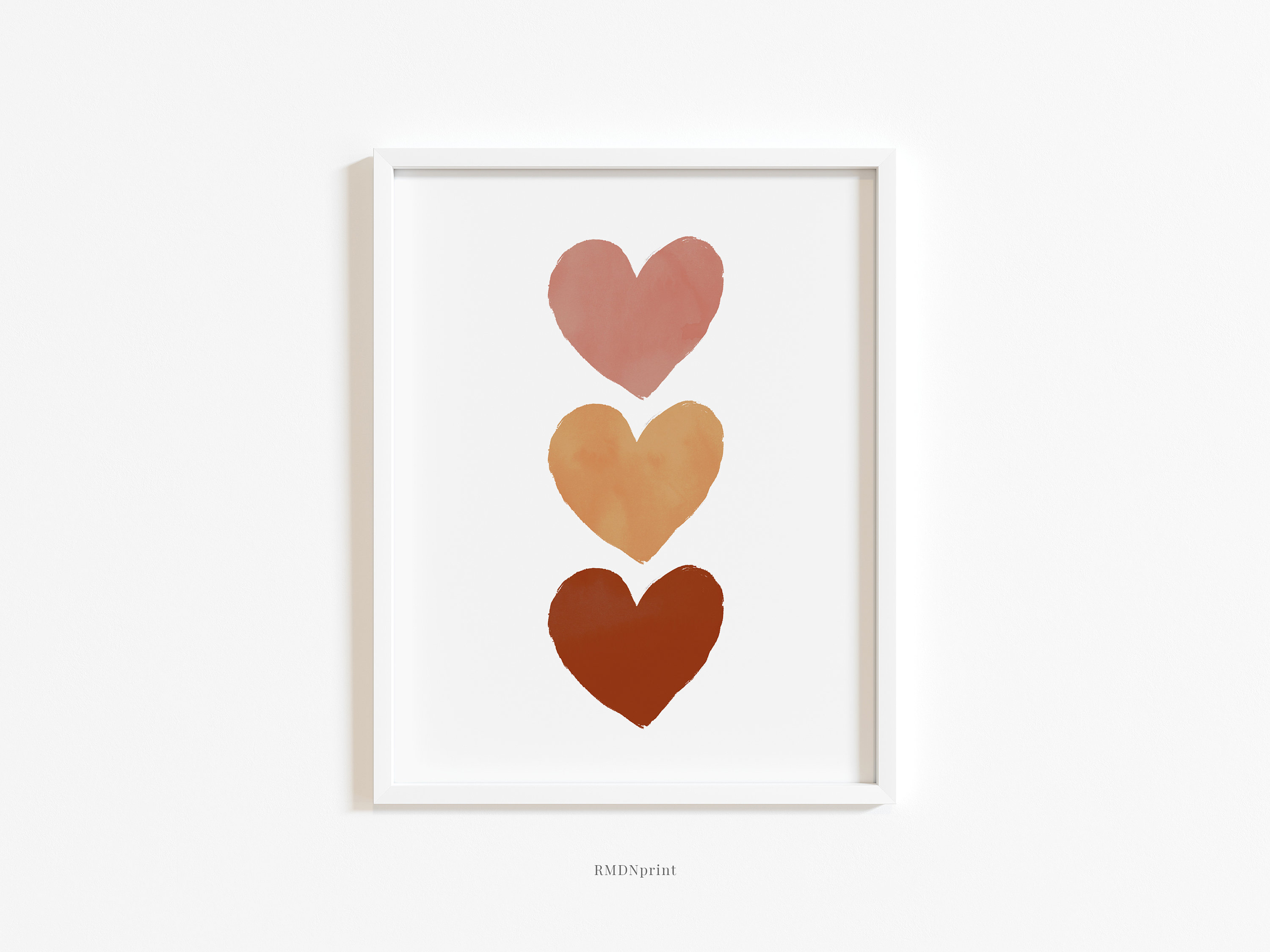 Three Hearts Printable Poster, Home Decor Love Loved Heart Shaped Wall ...