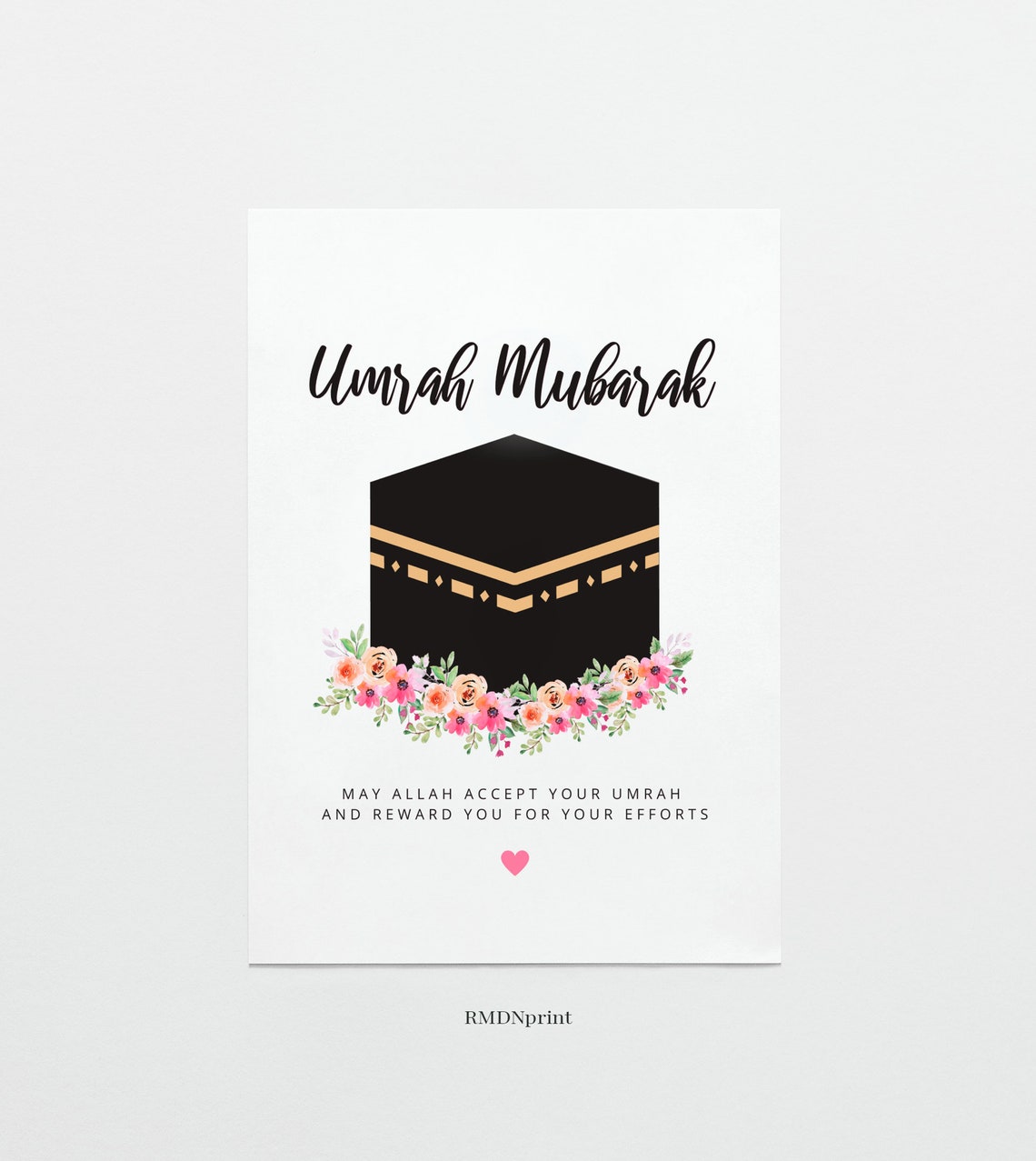 Umrah Mubarak Floral Islamic Printable Greeting Cards Umrah - Etsy India