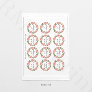 Floral Eid Round Gift Tags Printable 2", Eid Mubarak Circle Gifts Tag ...