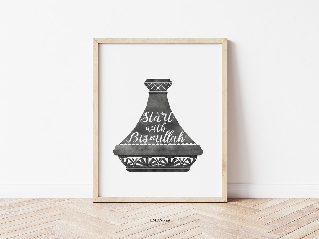 Moroccan Tajine Start With Bismillah Basmala, Morocco Print Wall Art ...