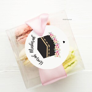 Umrah Mubarak Floral Islamic Printable Tags Stickers, Omra Cupcake Cake ...