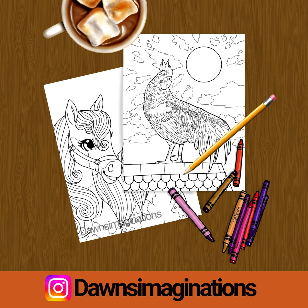 Farm Animal Friends Coloring Book Printable PDF Pages - Cute Animals ...