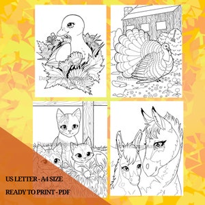 Farm Animal Friends Coloring Book Printable PDF Pages - Cute Animals ...