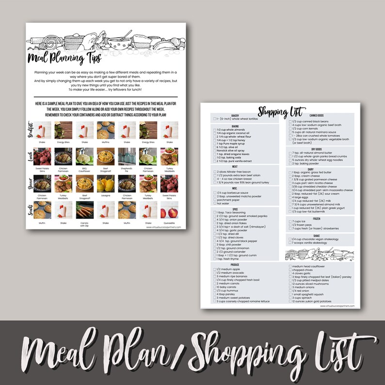 4 Weeks of Recipes - Etsy