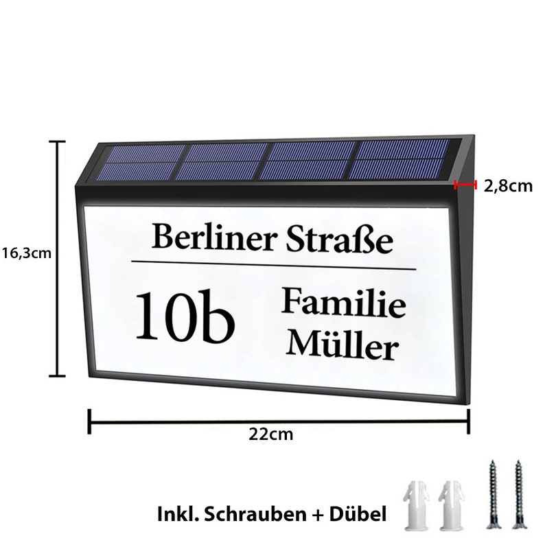 Illuminated Solar House Number Personalized House Number Light House ...