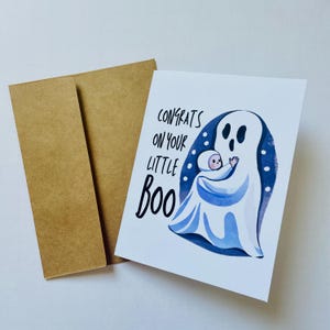 Halloween New Baby Card Congrats on Your Little Boo October Baby Shower ...
