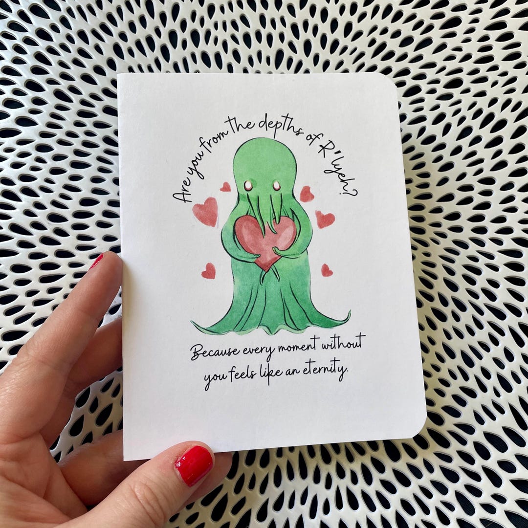Cthulhu Anniversary Card: Watercolor Lovecraft Gift - Etsy