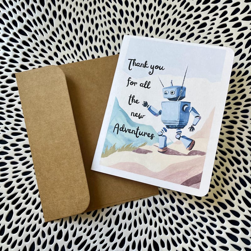 Robot Thank You Cards - Etsy