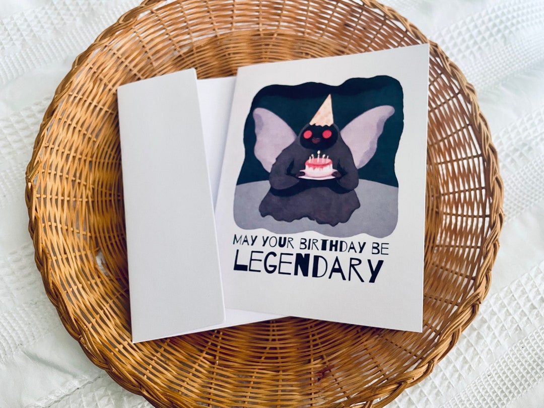 Mothman Cryptid Birthday Card may Your Birthday Be Legendary, Spooky ...