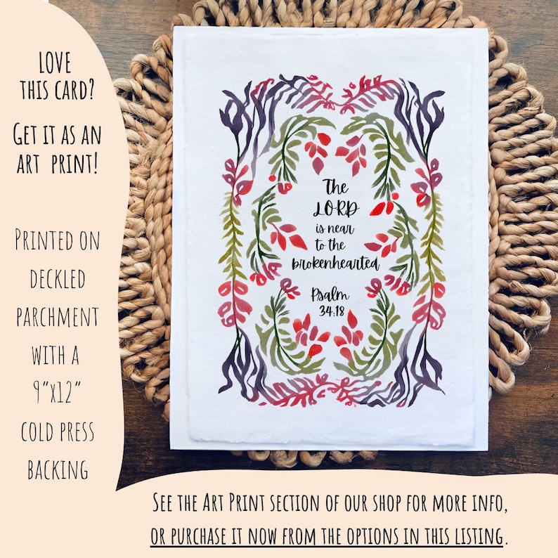 Christian Grief Card Psalm 34:18 “ the Lord is Close to the ...