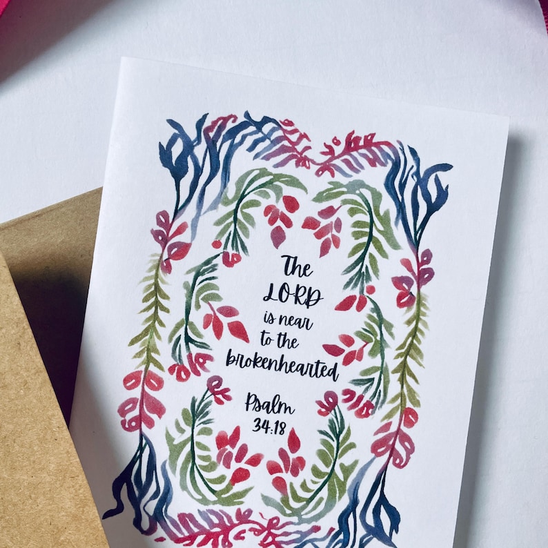 Christian Grief Card Psalm 34:18 “ the Lord is Close to the ...