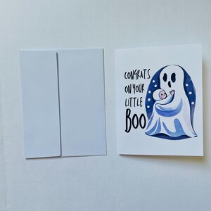 Halloween New Baby Card Congrats on Your Little Boo October Baby Shower ...